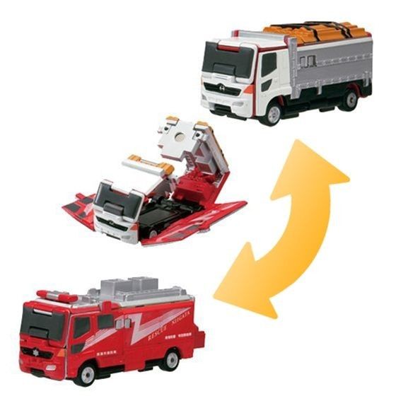 Bandai VooV VS09 Transforming Toy Car [Hino Ranger (Huka Dump Truck) - III Type Rescue Tool Car ...