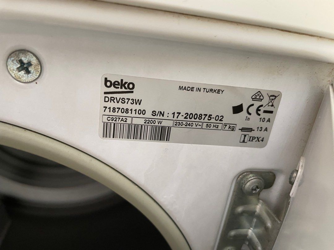 BEKO DRVS73W dryer, TV & Home Appliances, Washing Machines and Dryers ...