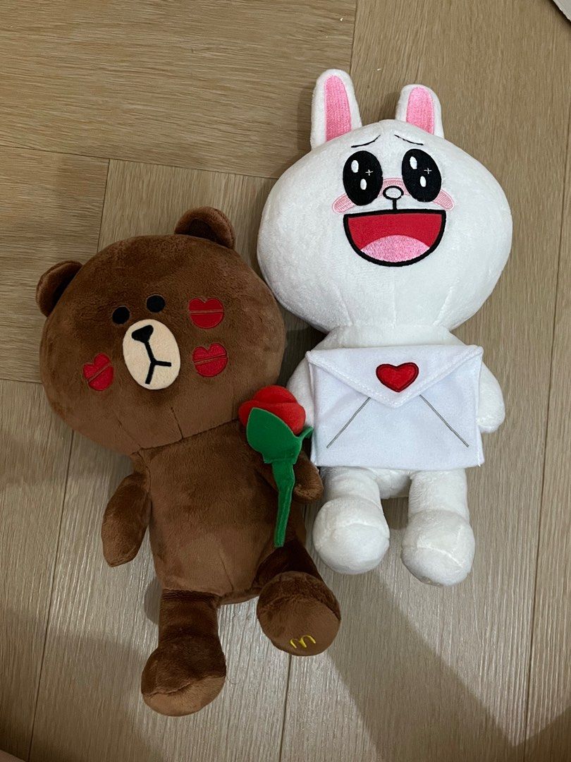 Brown and cony line friends plushie / soft toy keychain , Babies & Kids ...