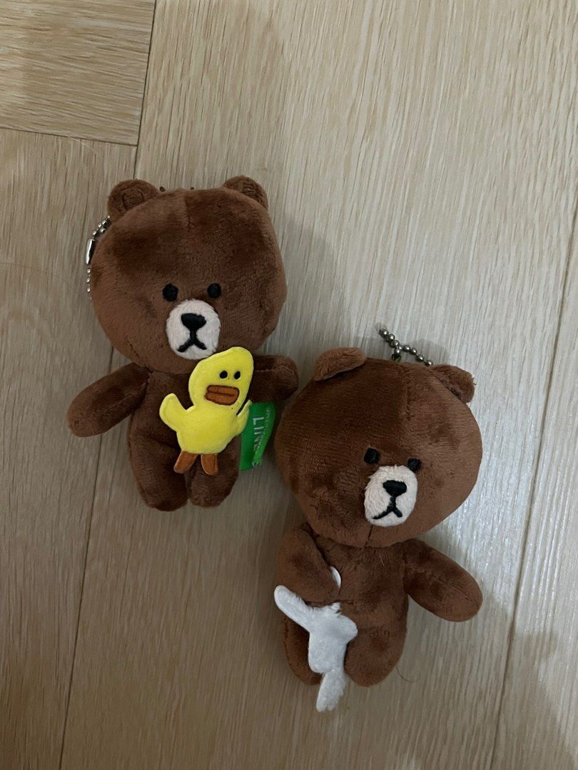 Brown and cony line friends plushie / soft toy keychain , Babies & Kids ...