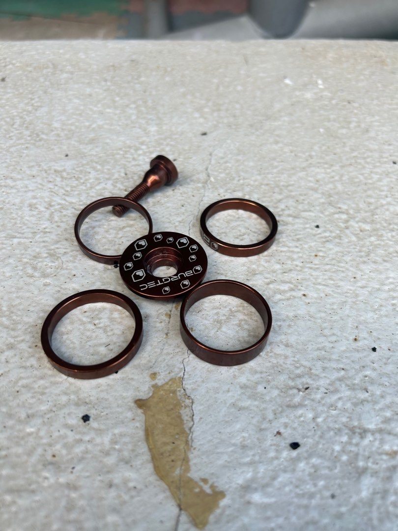Burgtec stem cap, bolt spacers (bourbon, bronze, copper), Sports ...