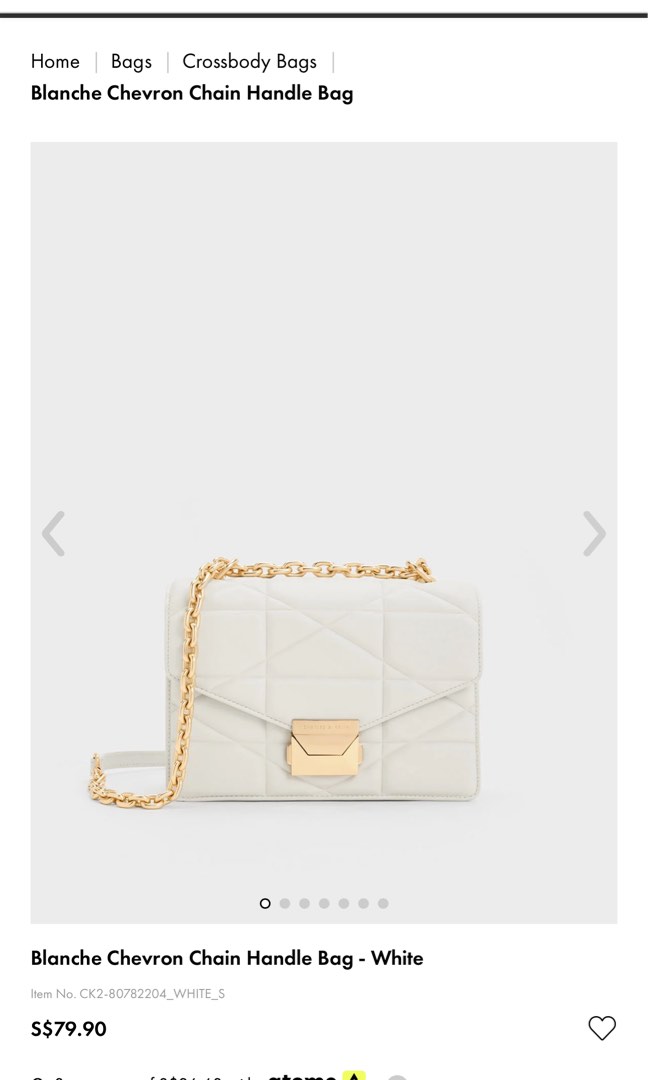 charles and keith white chain handle bag, Women's Fashion, Bags ...