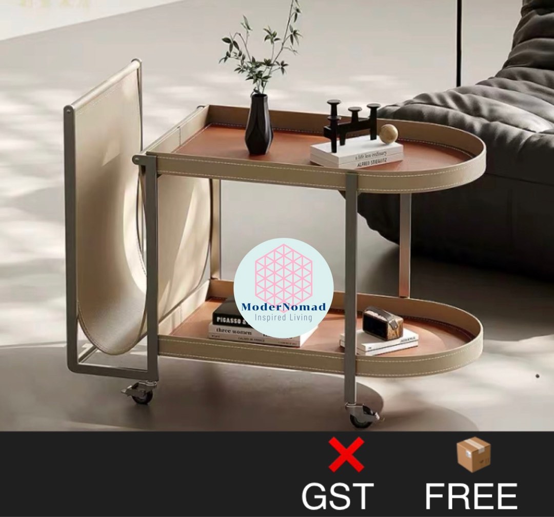 Coffee Table + Castors ️ Sofa Side Table with Wheels Bedside Table ...