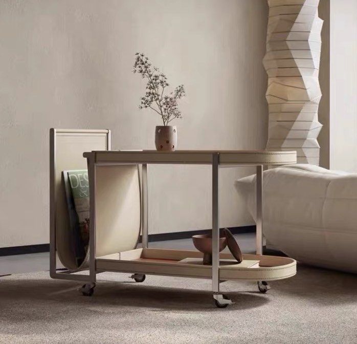 Coffee Table + Castors ️ Sofa Side Table with Wheels Bedside Table ...