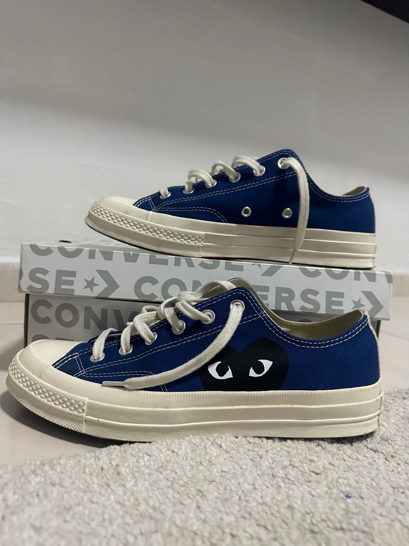 Converse Chuck 70 CDG Blue, Men's Fashion, Footwear, Sneakers on Carousell