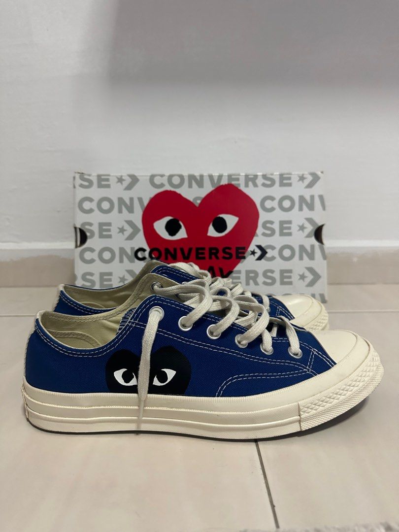 Converse Chuck 70 CDG Blue, Men's Fashion, Footwear, Sneakers on Carousell