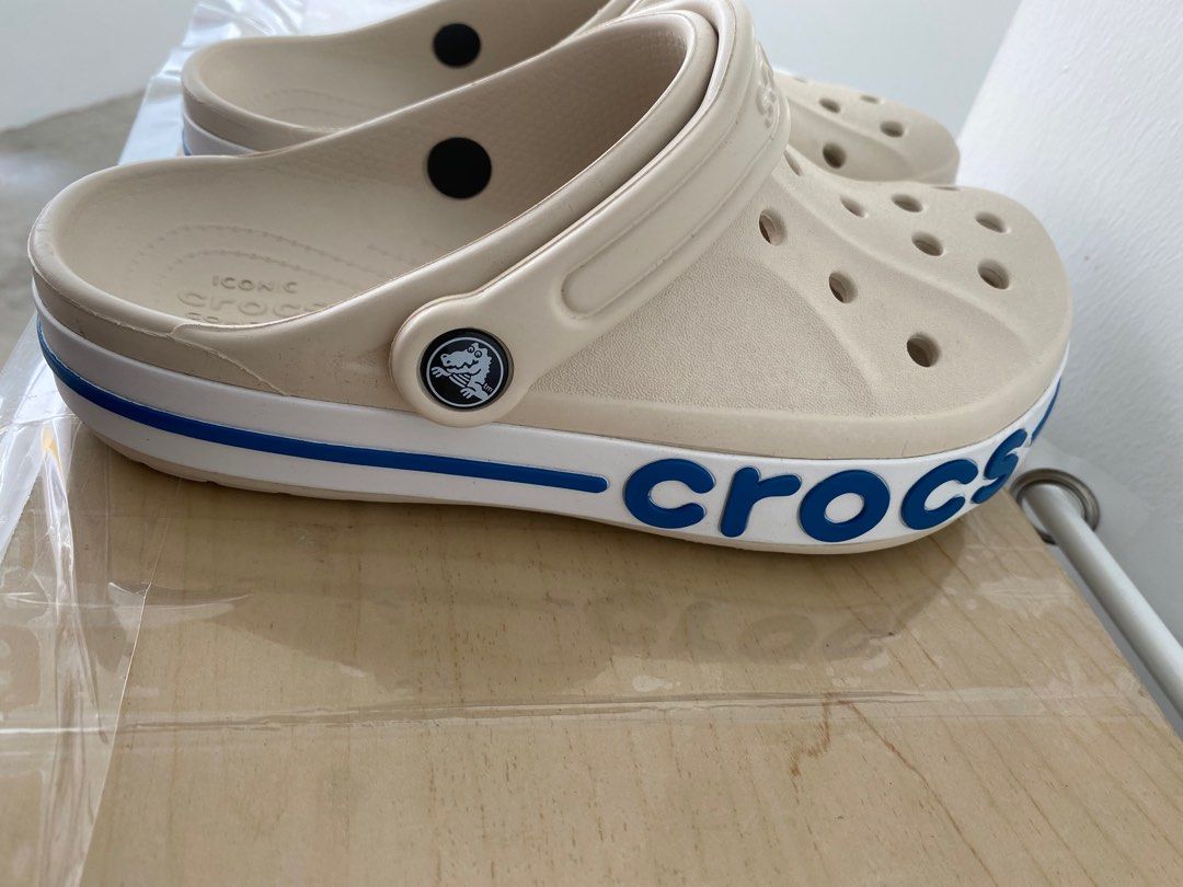 Crocs Bayaband Clogs (Stucco / Bright Cobalt) Blue and Beige, Women's ...