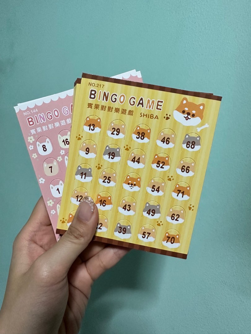 cute bingo cards, Hobbies & Toys, Toys & Games on Carousell