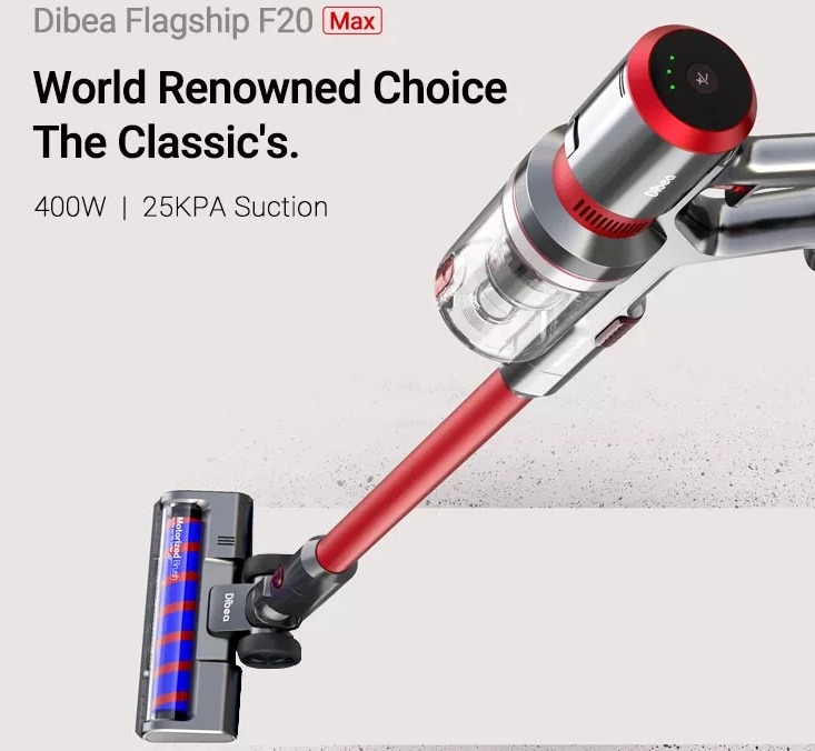Dibea F20 Max Cordless Vacuum Cleaner Powerful 25,000 Pa Suction Power ...