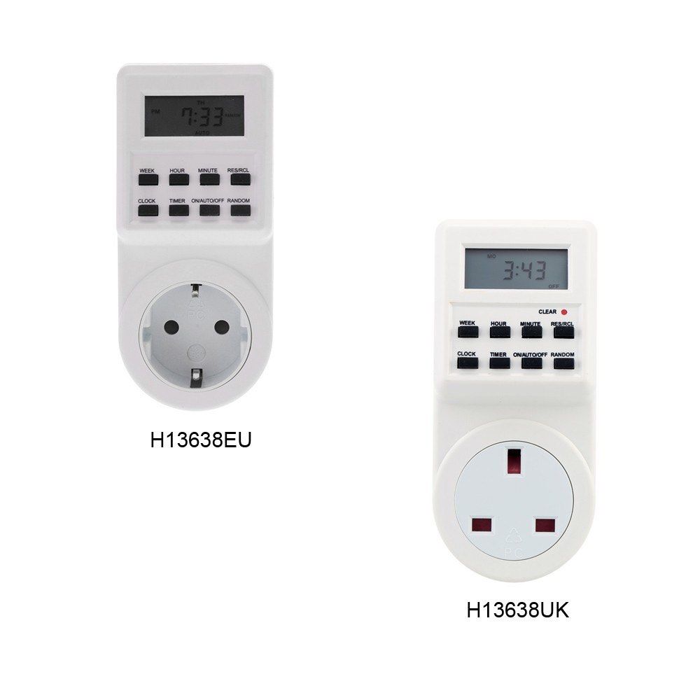 Digital Lcd Electronic Plug In Programmable Timer Switch Socket With Clock Tv And Home Appliances