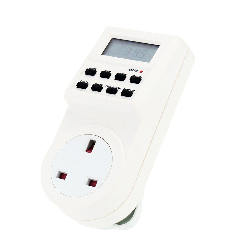 Digital LCD Electronic Plug-in Programmable Timer Switch Socket with Clock, TV & Home Appliances ...