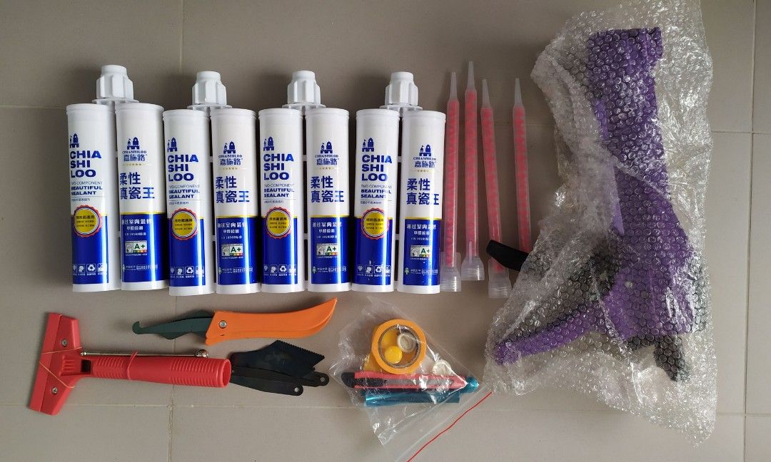 White Epoxy grout kit DIY tile grouting, Furniture & Home Living, Home ...