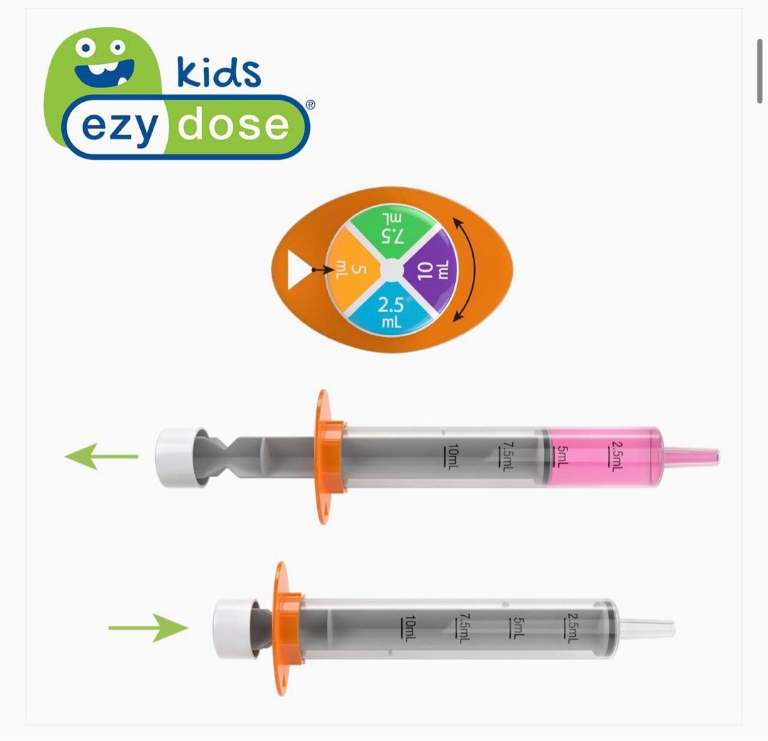 Ezy Dose Kids Baby Oral Syringe & Dispenser, Easy Design for Liquid ...