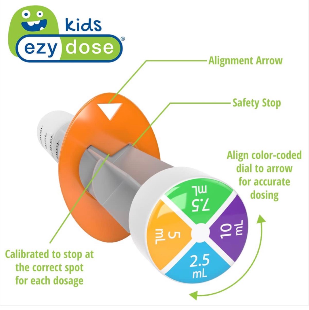 Ezy Dose Kids Baby Oral Syringe & Dispenser, Easy Design for Liquid ...