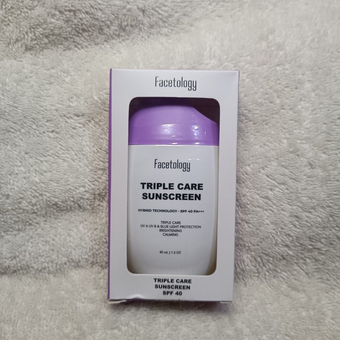Facetology Triple Care Sunscreen, Kesehatan & Kecantikan, Kulit, Sabun ...