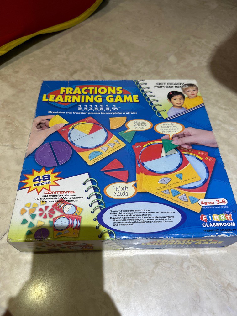 Fractions learning game, Hobbies & Toys, Toys & Games on Carousell