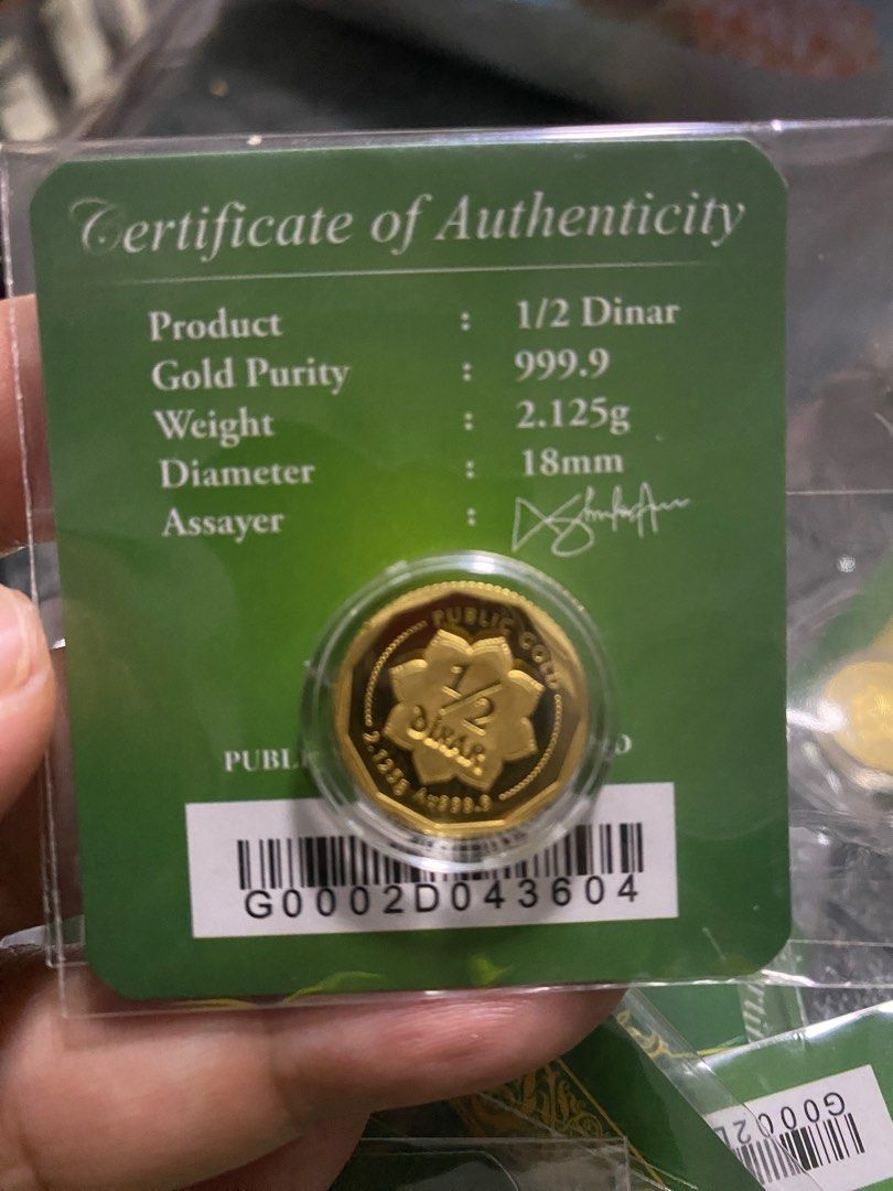 Gold coin 0.5 Dinar, Women's Fashion, Jewelry & Organisers, Precious ...