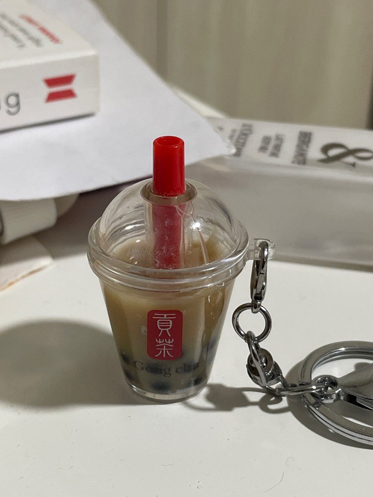 Gongcha brown milk tea keychain, Hobbies & Toys, Memorabilia ...