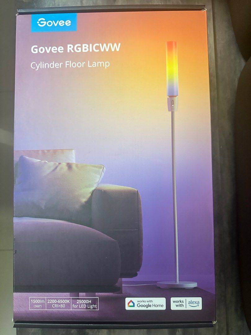 Govee RGBIC Cylinder Floor Lamp (local plug), LED Corner Floor Lamp ...