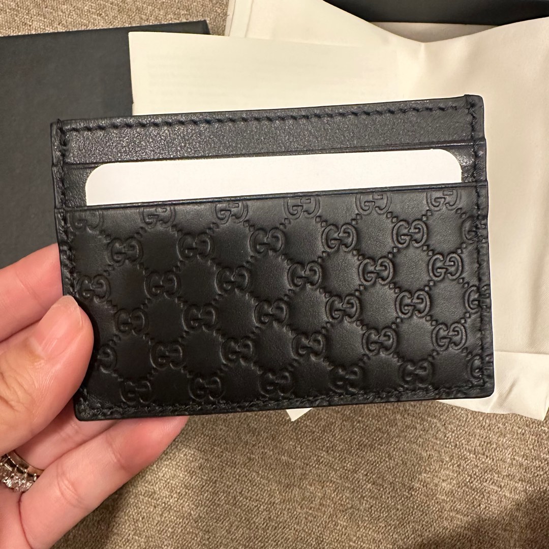 Gucci Card holder, leather monogram, Luxury, Bags & Wallets on Carousell