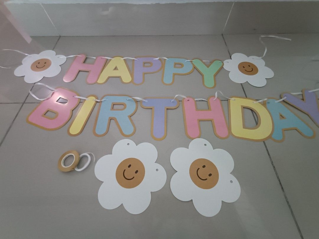 Happy birthday wall decor, Furniture & Home Living, Home Decor, Wall ...