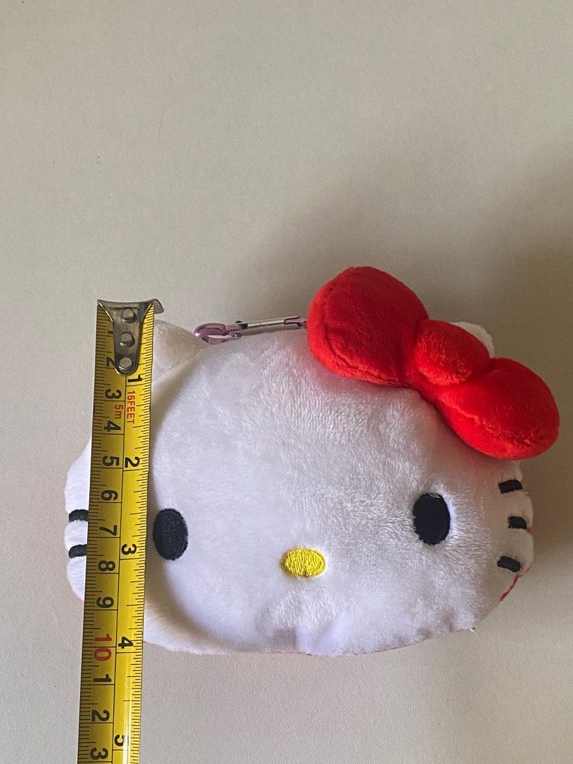 Hello kitty head ~ hk & mimmy plush toy with storage & carabiner ...