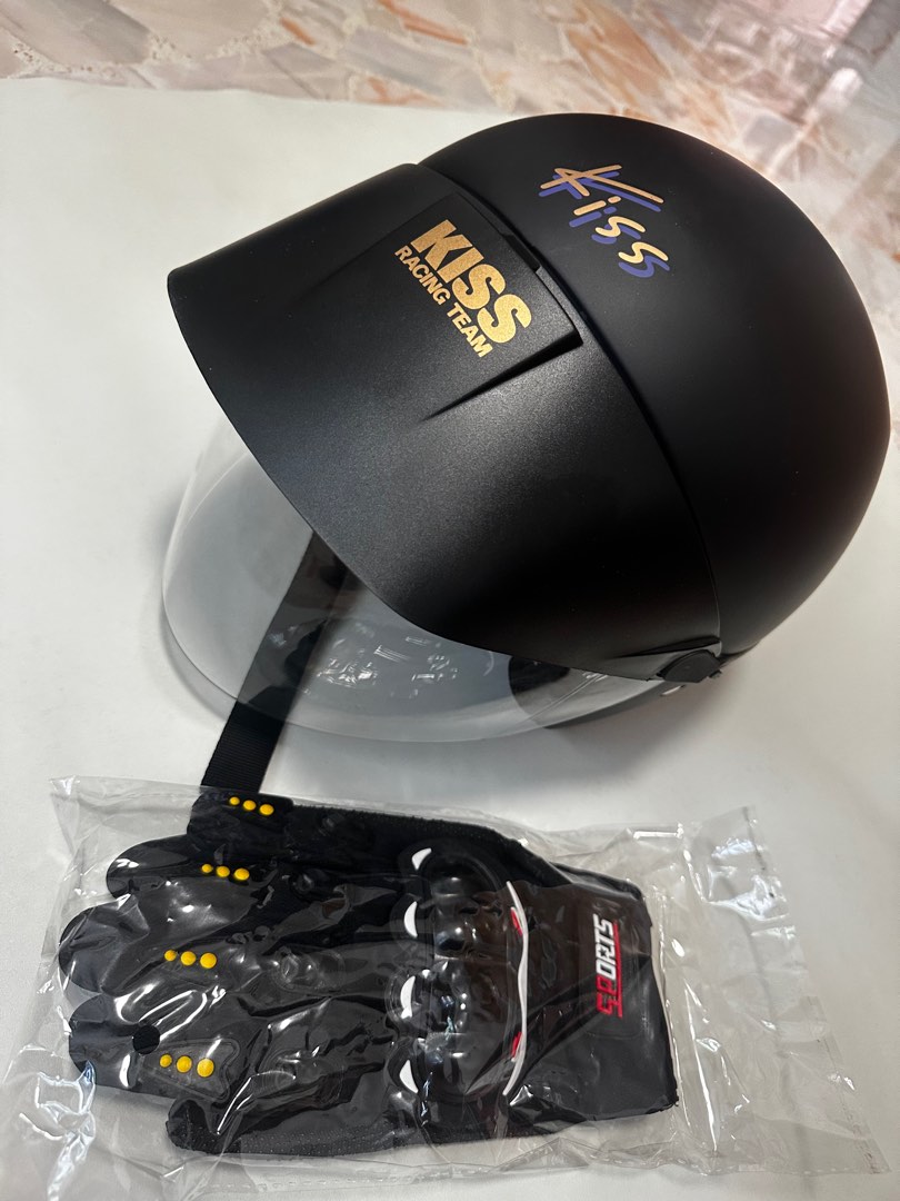 Helmet & gloves, Motorcycles, Motorcycle Apparel on Carousell