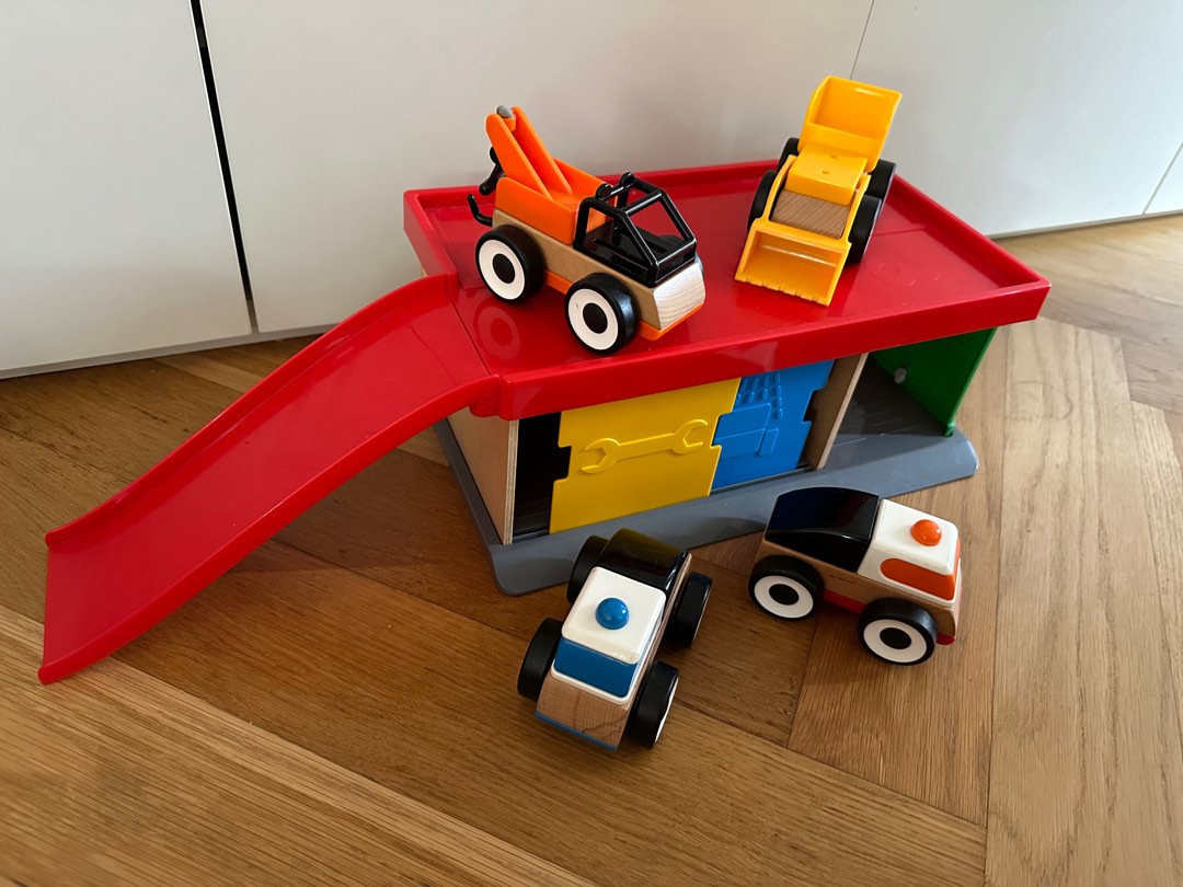 IKEA toy garage and cars, Hobbies & Toys, Toys & Games on Carousell