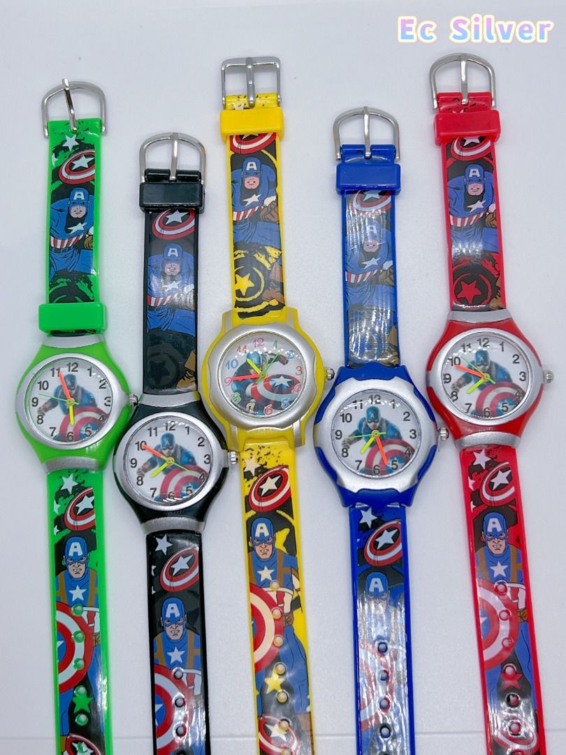 (K17) Jam Tangan Budak Kanak Captain America / Marvel Kids Watches, Men ...