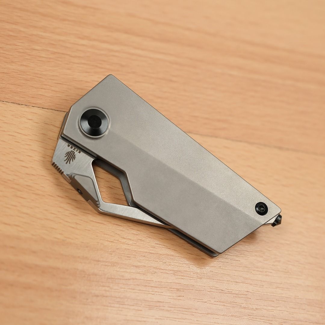 Kizer Cyber Blade Titanium Frame Lock Folding Knife 2563A1 S35VN ...