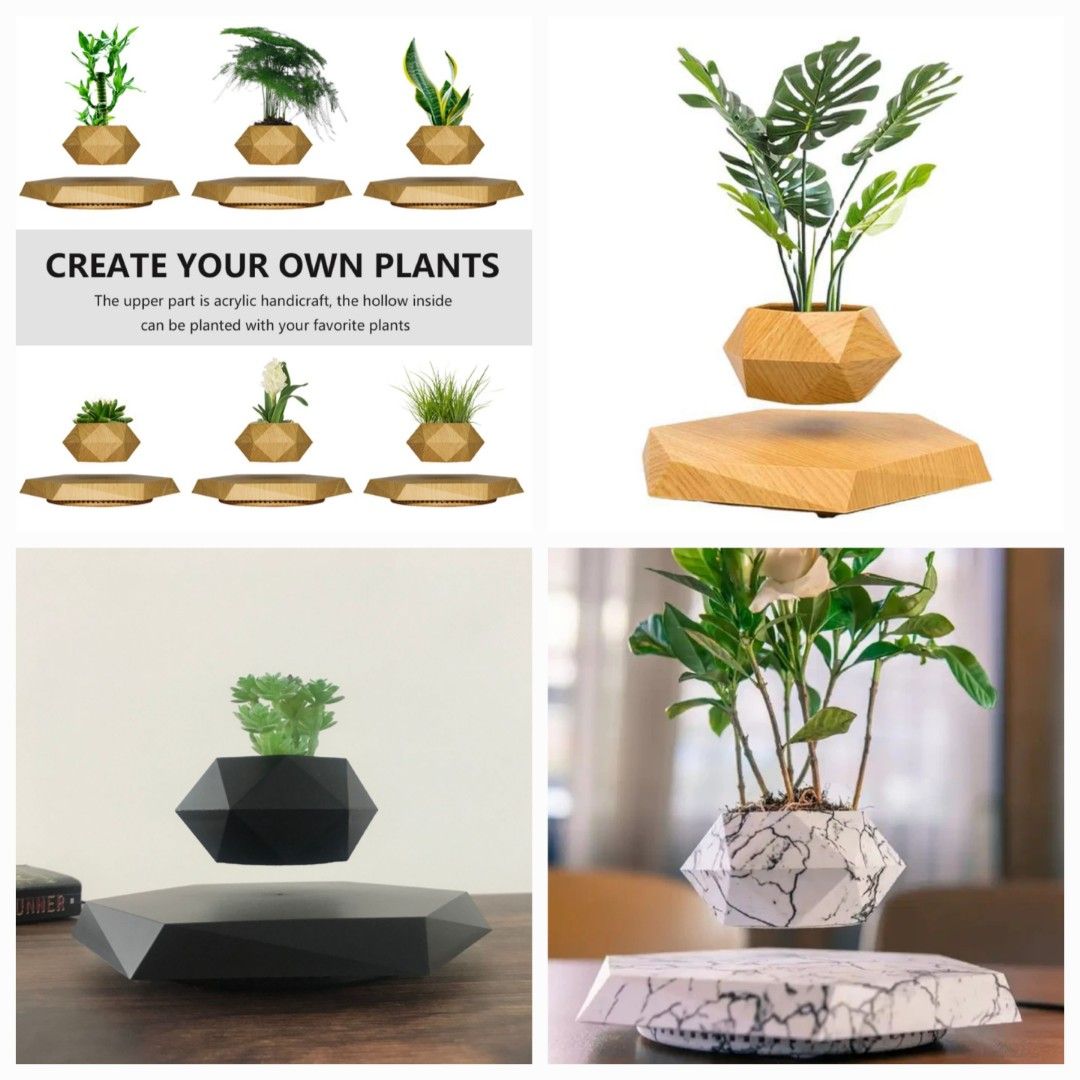 Levitating & Rotating Flower Pot, Furniture & Home Living, Gardening ...