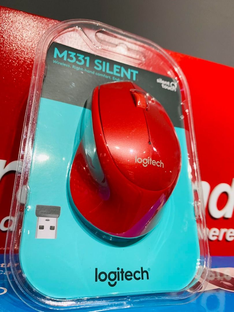 Logitech M331 Silent Wireless Mouse Red Computers And Tech Parts And Accessories Mouse