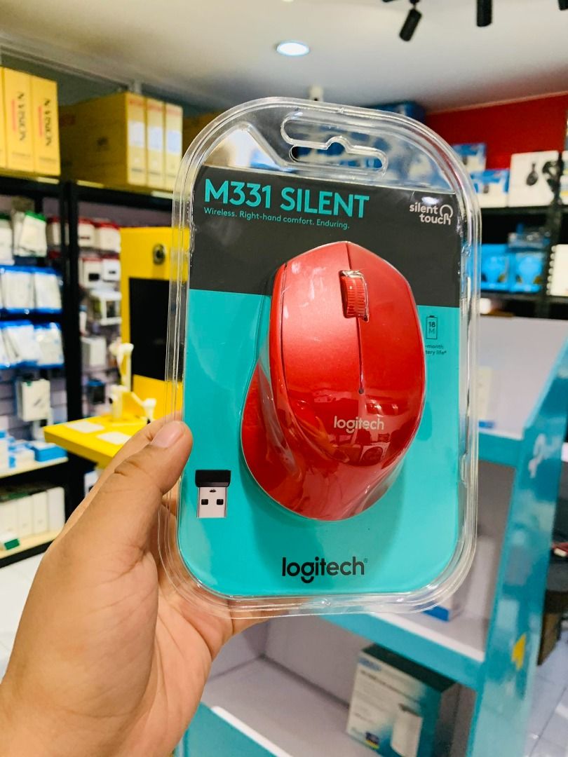 Logitech M331 Silent Wireless Mouse Red Computers And Tech Parts And Accessories Mouse