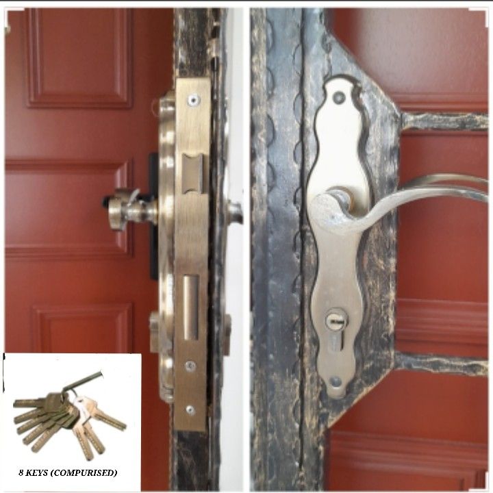 NELON Mortise Metal Gate Lockset AB (HDB) 8 Computer Keys, Furniture ...