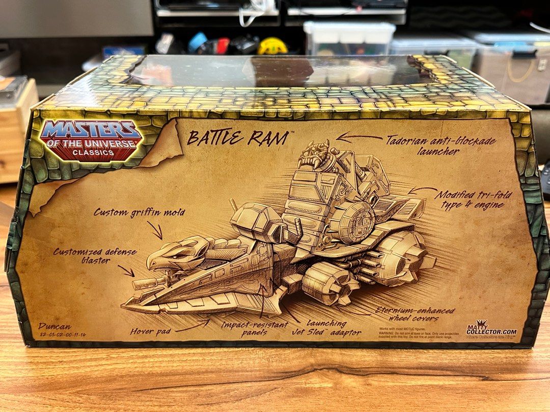 MOTUC Battle Ram with Man At Arms MISB Matty Masters of the Universe ...
