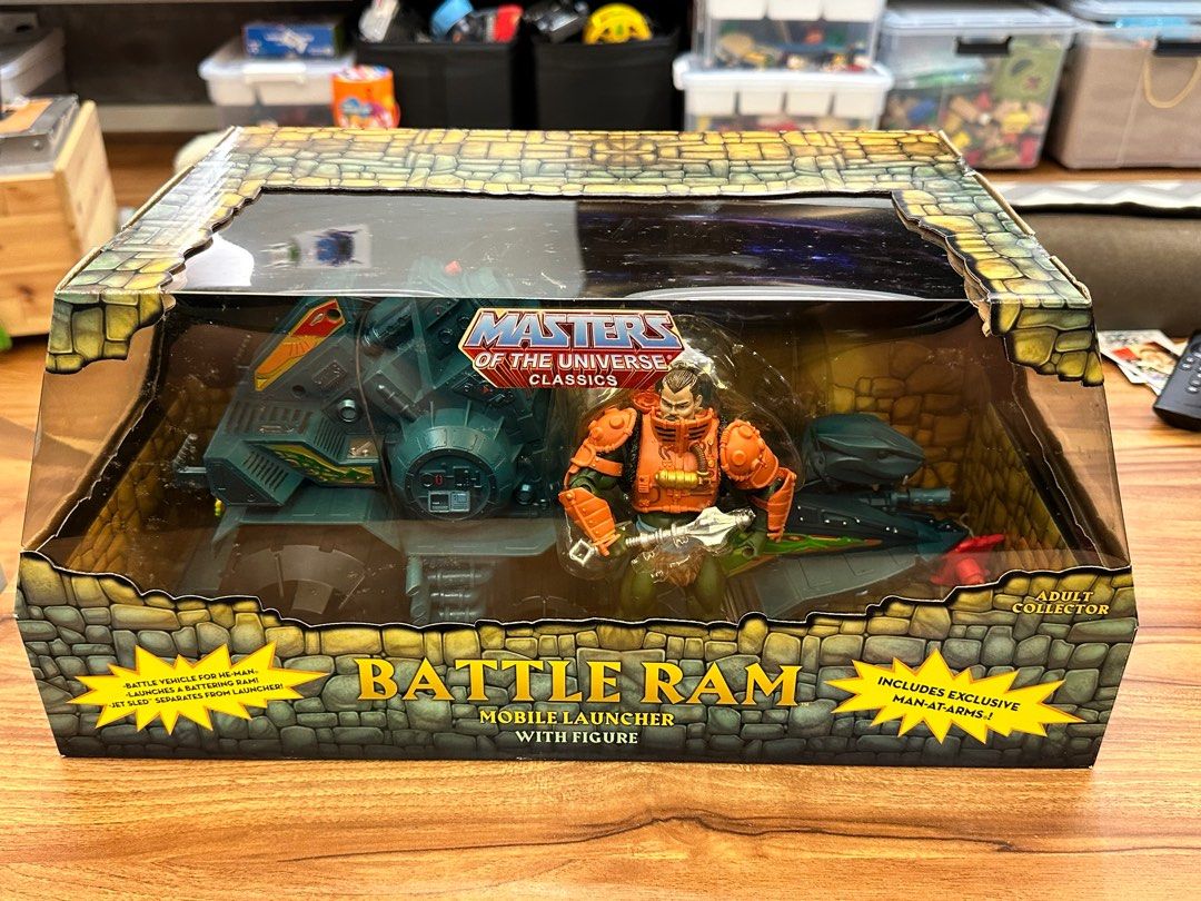 MOTUC Battle Ram with Man At Arms MISB Matty Masters of the Universe ...