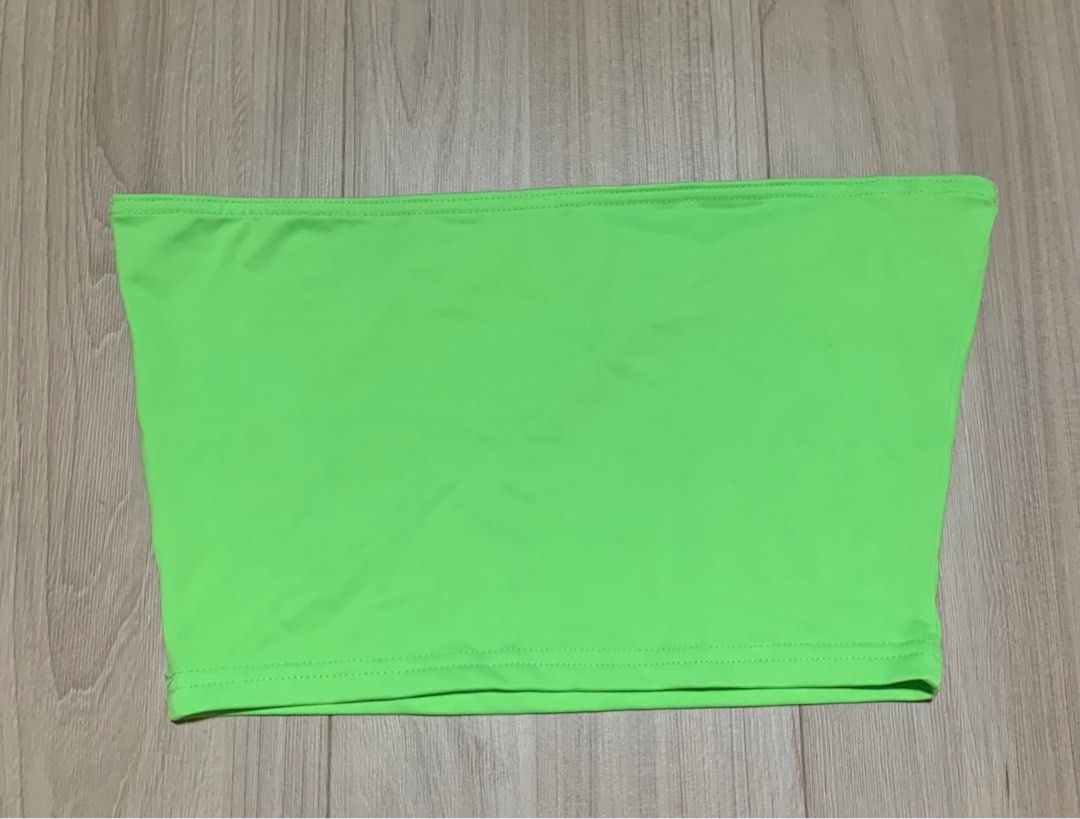 Neon Green Tube Top, Women's Fashion, Tops, Sleeveless on Carousell