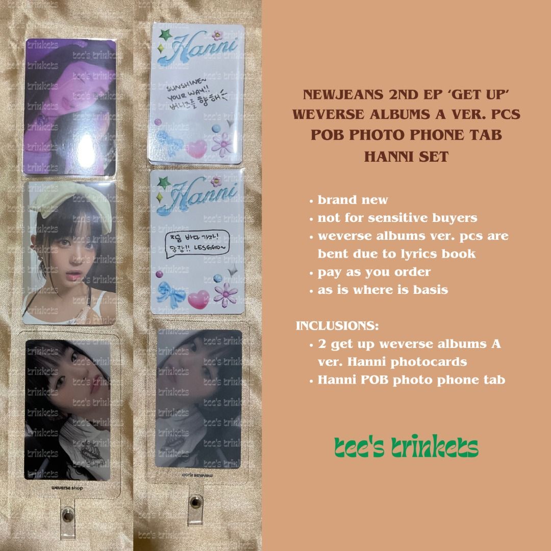 NewJeans 2nd EP 'Get Up' Weverse Albums A Ver. Photocards & POB Photo Phone Tab - Hanni Set ...