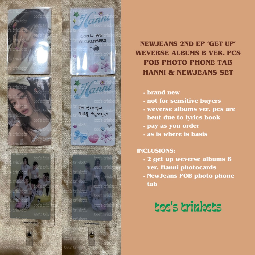 NewJeans 2nd EP 'Get Up' Weverse Albums B Ver. Photocards & POB Photo Phone Tab - Hanni & Group ...