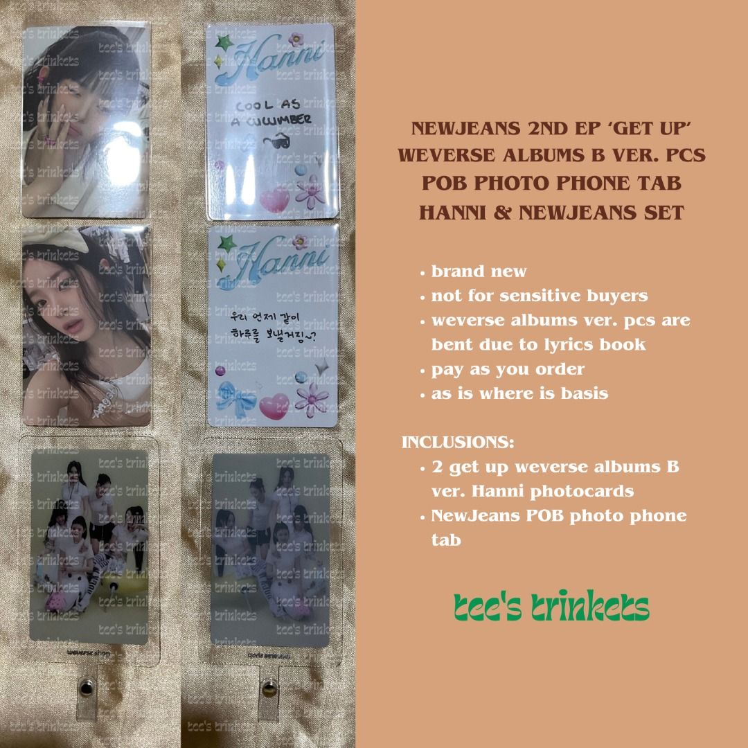 NewJeans 2nd EP 'Get Up' Weverse Albums B Ver. Photocards & POB Photo Phone Tab - Hanni & Group ...