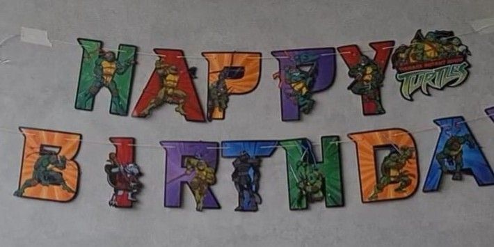 TMNT Ninja Turtles Happy Birthday Banner, Hobbies & Toys, Stationery ...