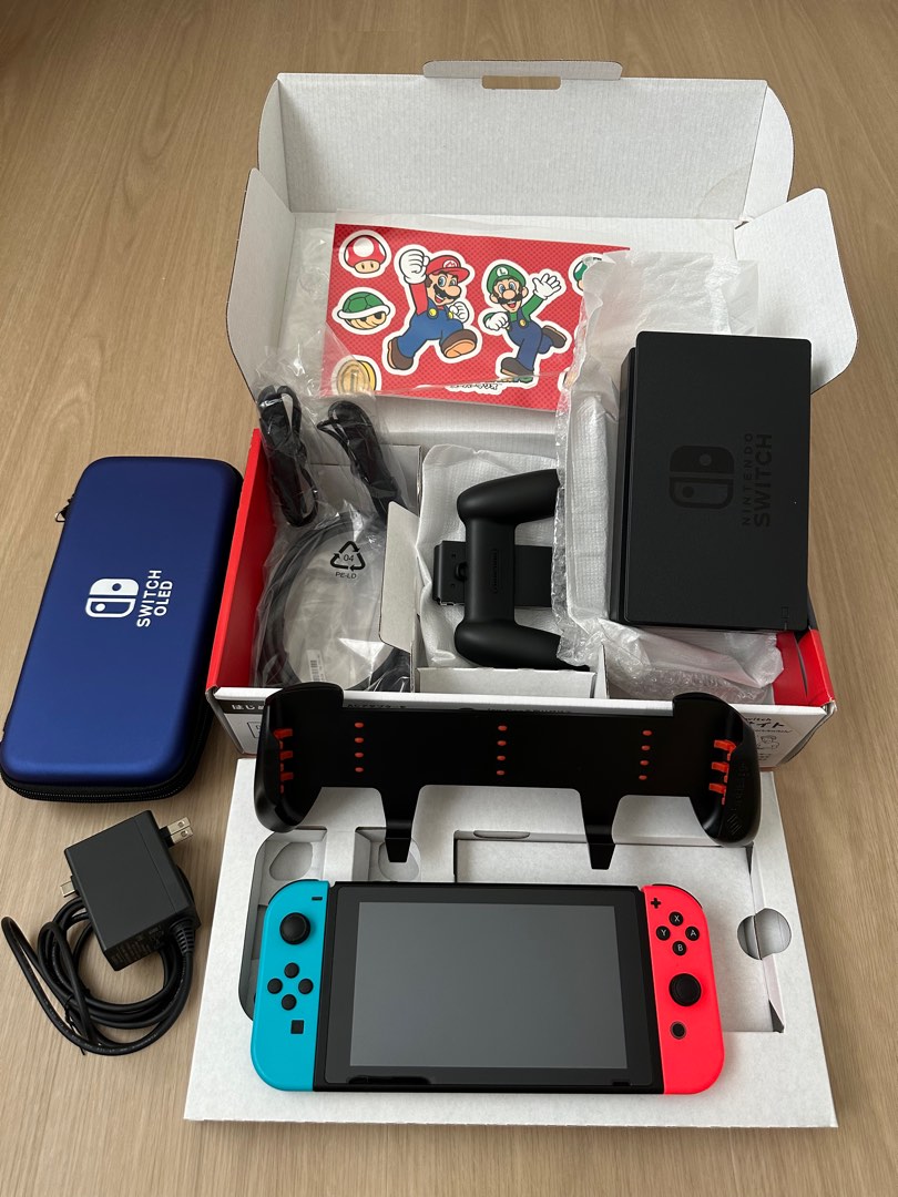 Nintendo Switch OLED Model - Neon Blue/Neon Red, Video Gaming, Video ...