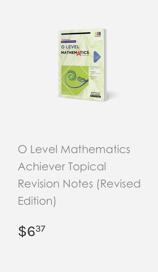 O Level Mathematics Achiever revision notes, Hobbies & Toys, Books ...