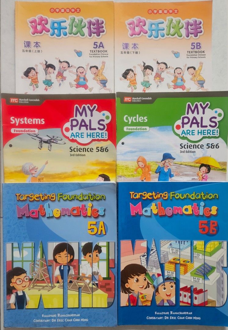 P5 Textbooks, P5 Foundation Chinese, P5 Targeting Math, P5 My Pals are ...