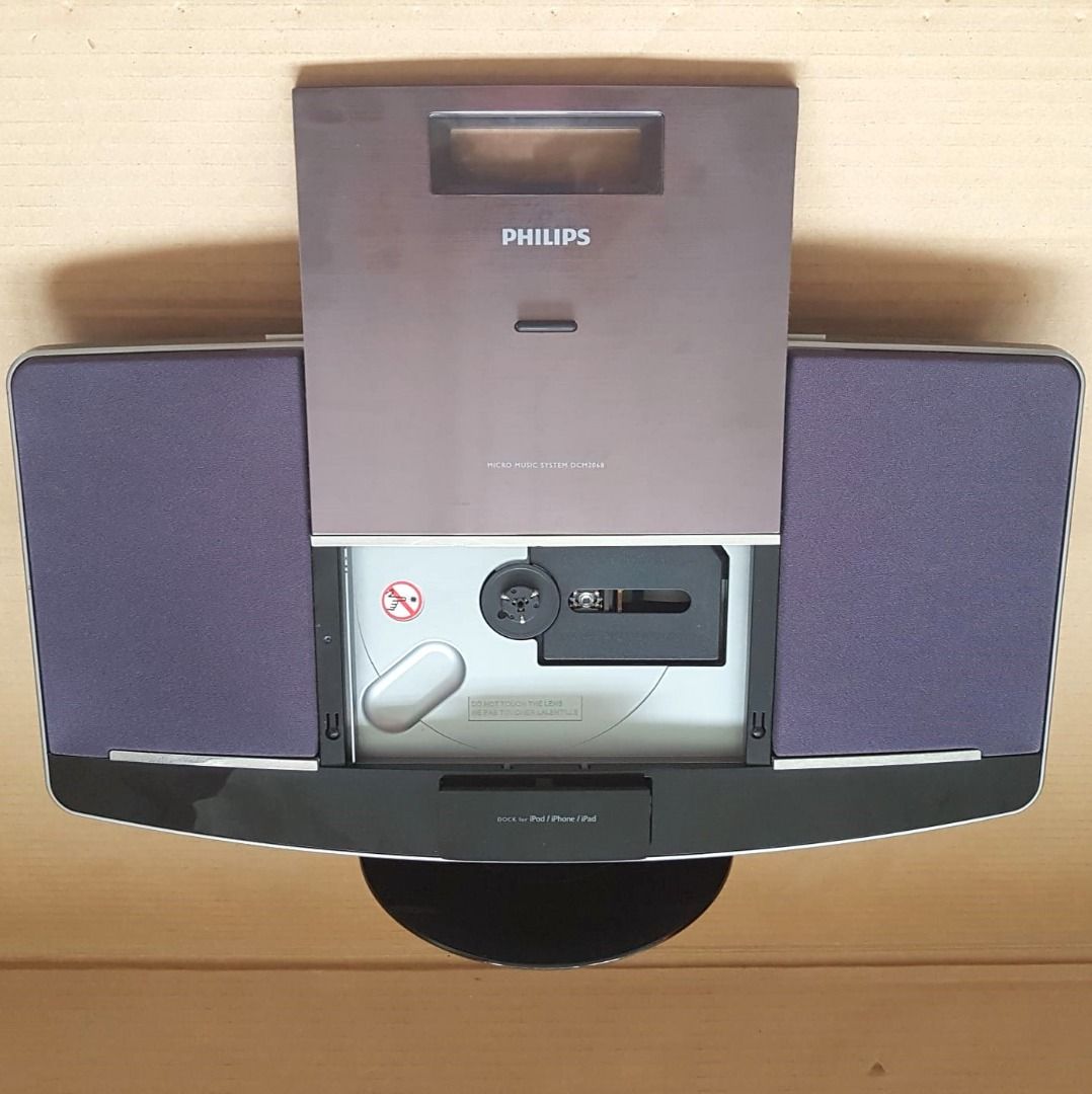 Philips Micro music system DCM2068/12, 2 Side Speakers, front Dock for ...