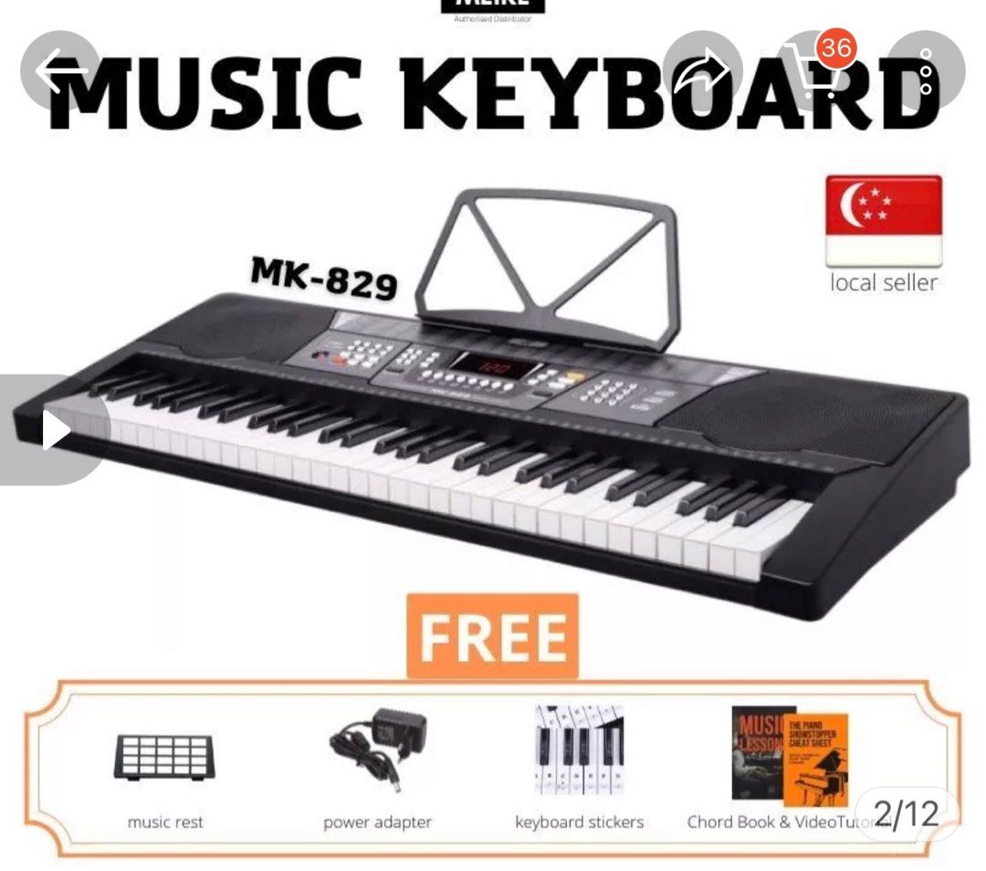 Piano Keyboard - MEIKE 61 key music keyboard, Hobbies & Toys, Music ...