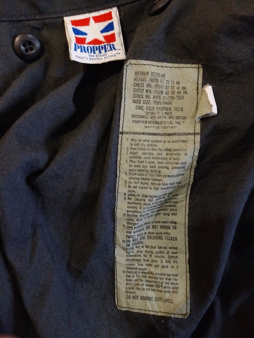 PROPPER US MILITARY ISSUED BLACK M65 FIELD JACKET, Men's Fashion, Coats, Jackets and Outerwear ...