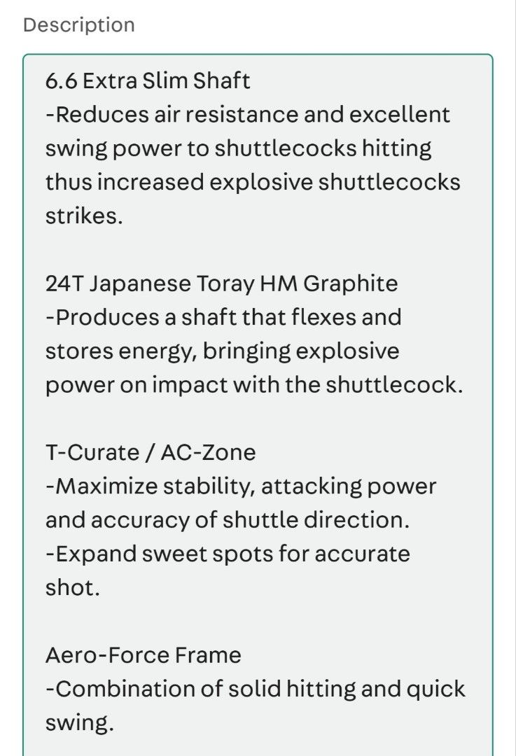 Protech Aerial 1000 Badminton Racket, Sports Equipment, Sports & Games ...