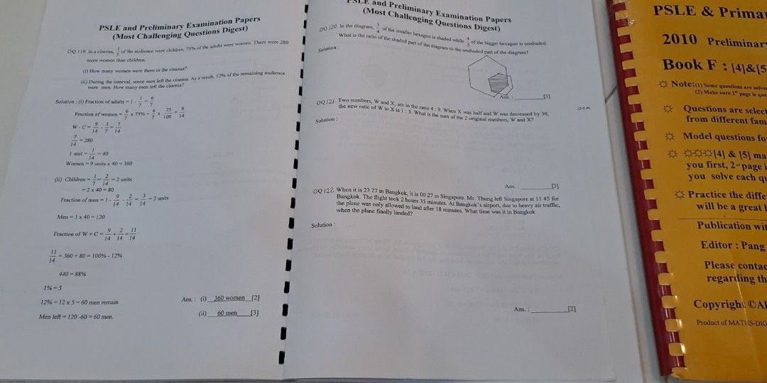 2 for $17 PSLE & P6 maths book B by maths digest Mr Pang, Hobbies ...