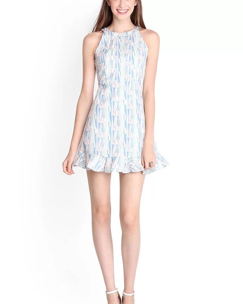 Rufle mini dress import like new cantik bgt tebel, Fesyen Wanita ...